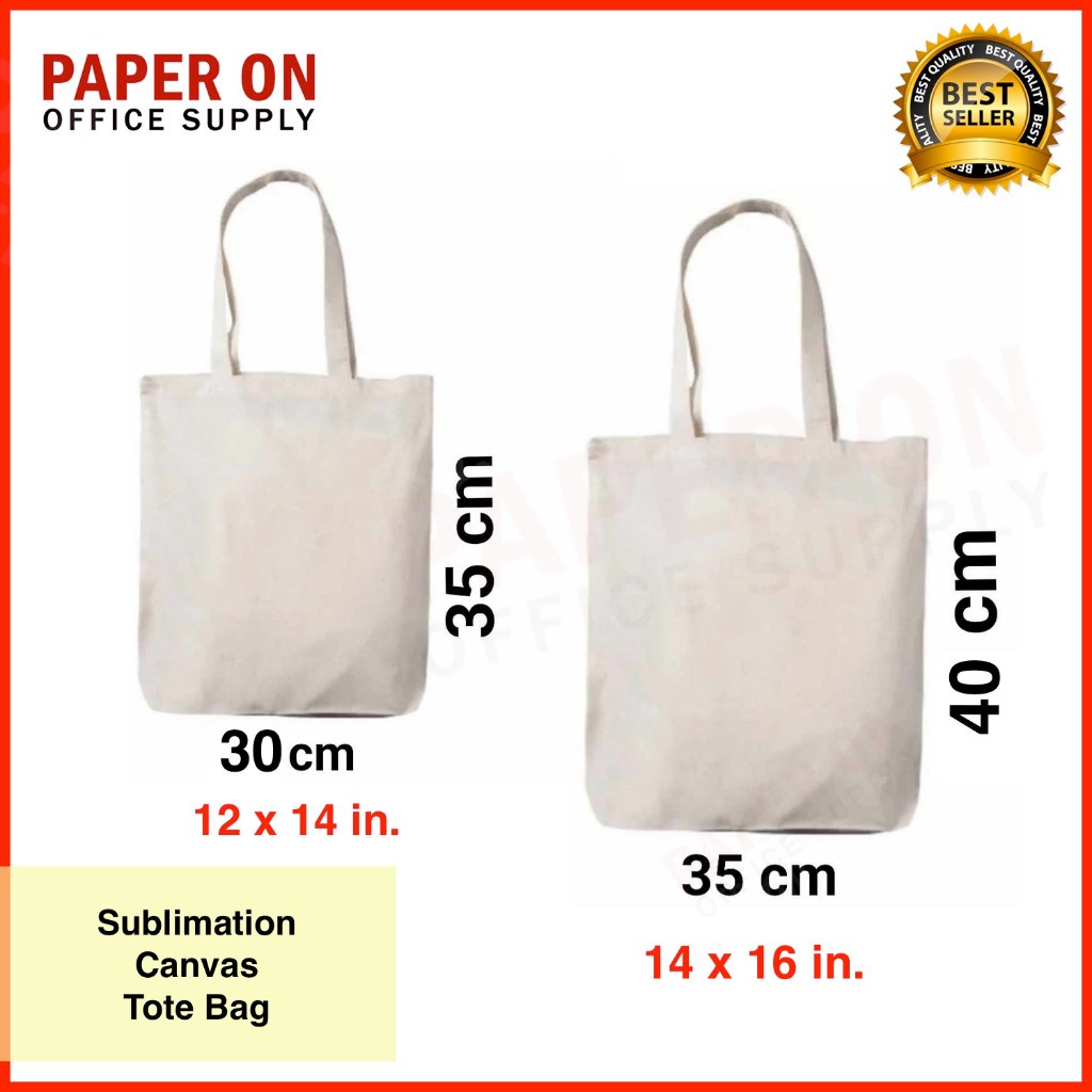 Canvas Tote Bag plain katsa White for Sublimation print | Shopee ...
