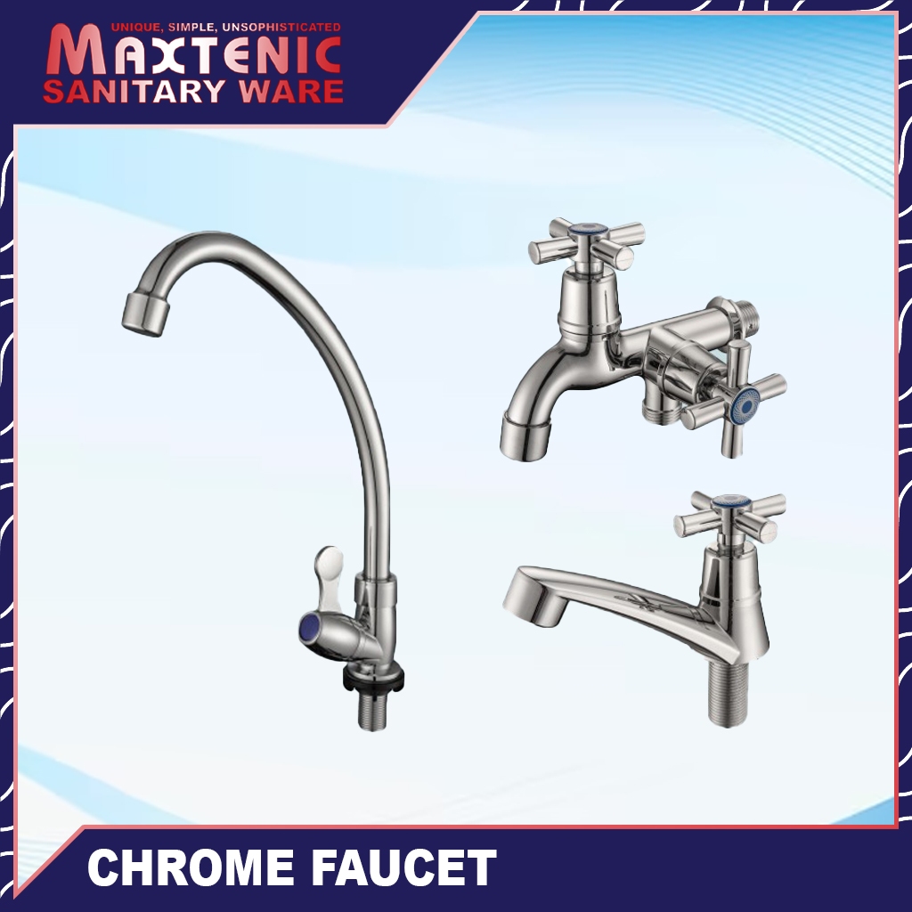 Chrome Plated Faucet (Plain Bibb and w/ Hose Bibb) | Shopee Philippines