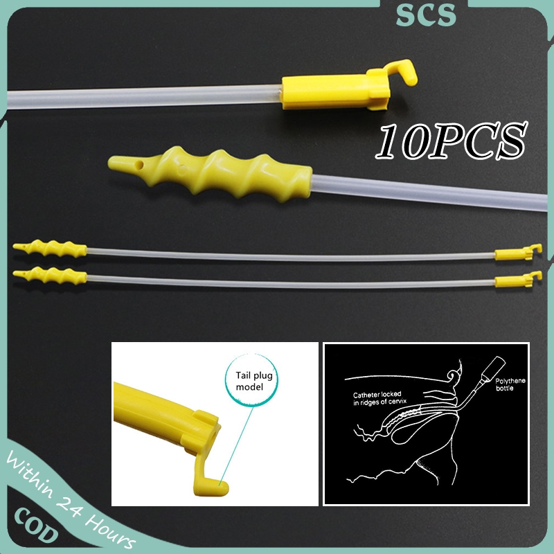 10pcs Pig Artificial Insemination Spiral Catheter Disposable Breeding ...
