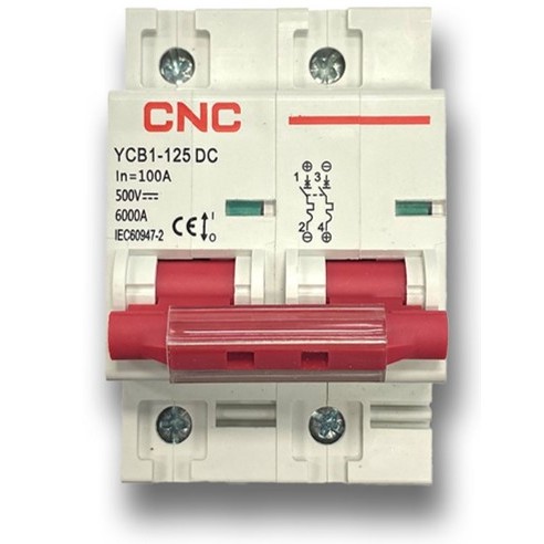 CNC YCB1-125 DC 2P 100A (DC MINIATURE CIRCUIT BREAKER 100A 6000A DC600V ...
