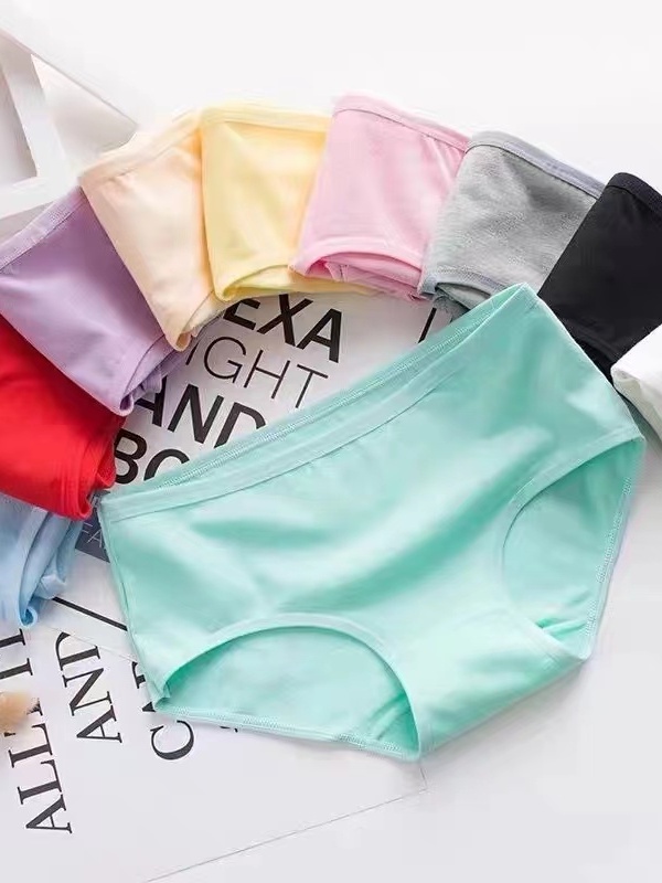 Cod Plain Cotton Seamless Women's Panty Underwear Elastic Panties ...