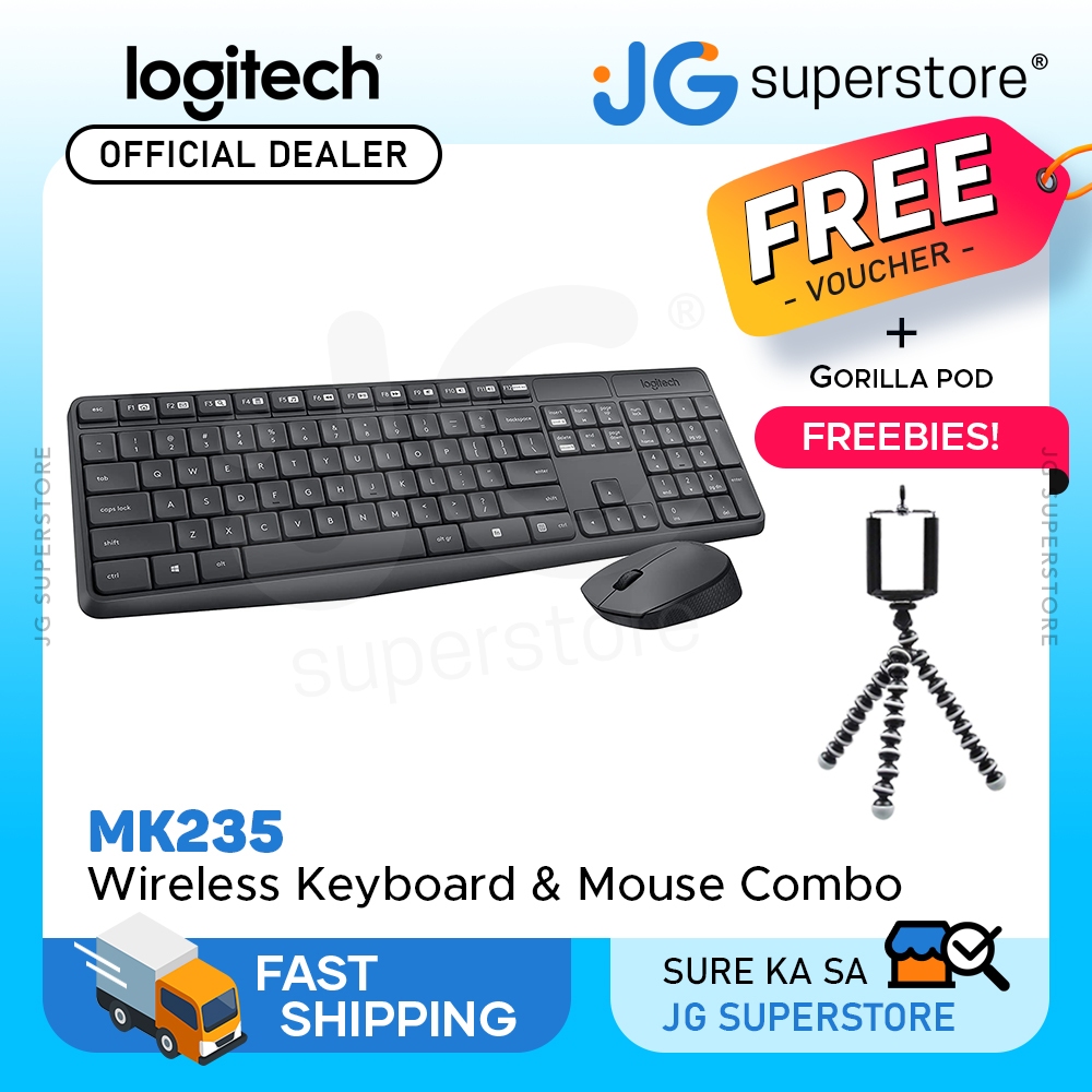 Logitech MK235 Full Size Spill Resistant Wireless Keyboard & Mouse ...