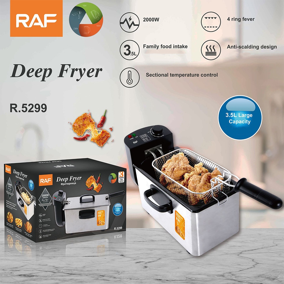 RAF Deep Fryer 3.0 Liter Capacity -Stainless Steel,Easy To Clean - Knob ...