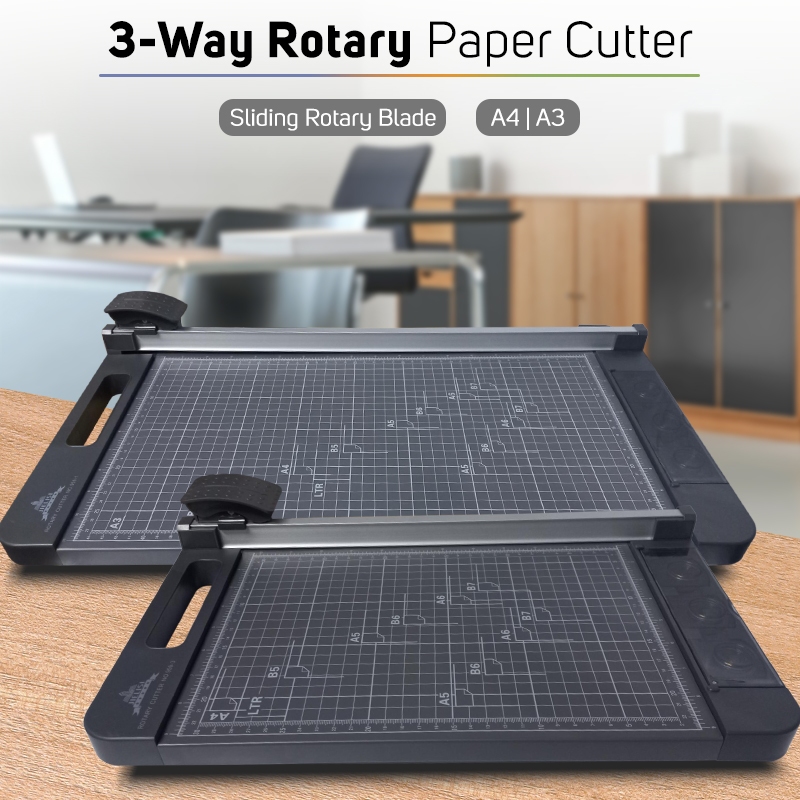 3 Way Rotary Cutter Sliding Cutter A4 - A3 Size JELESI Cutter | Shopee ...