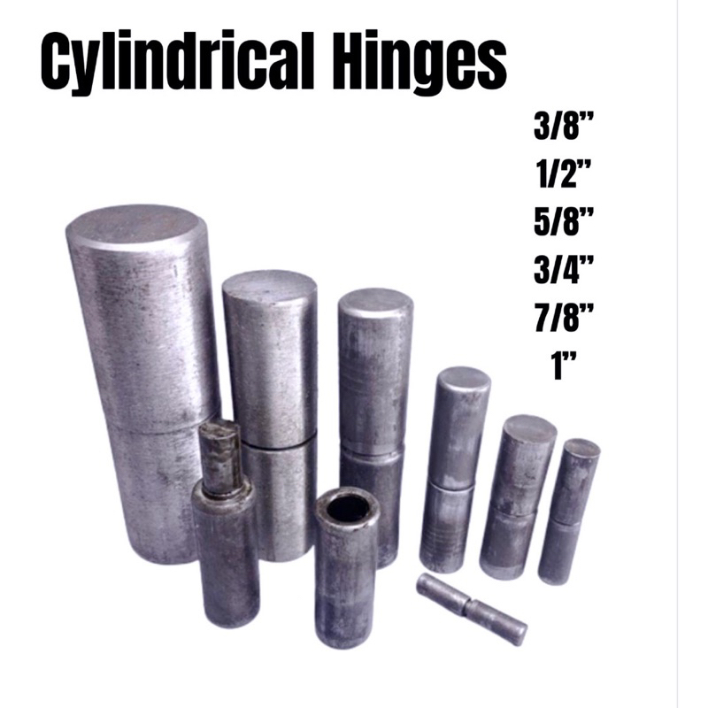 Cylindrical Hinges (per pcs) 3/8" 1/2" 5/8" 3/4" 1" 7/8" steel Door ...