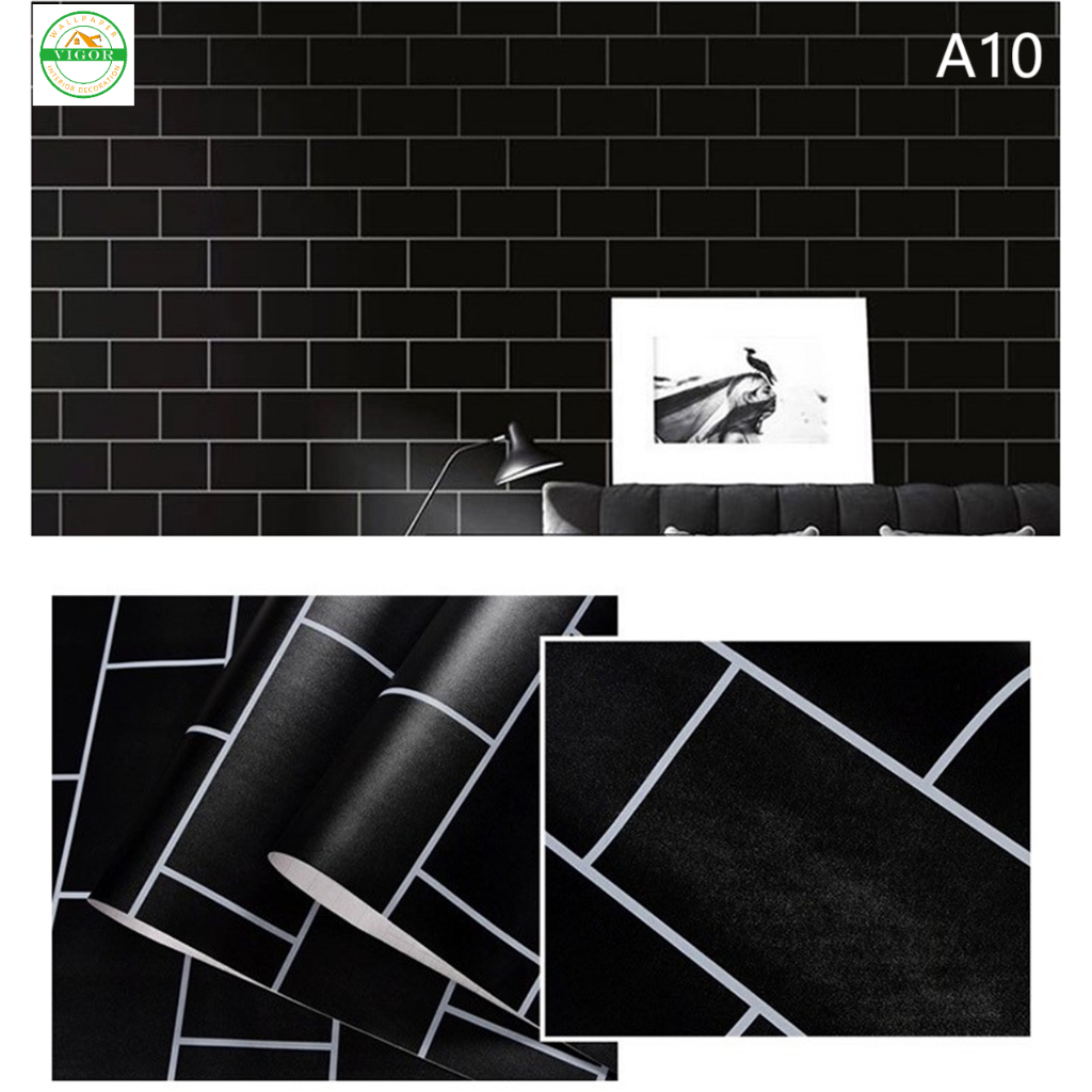 Wallpaper 10M x 45CM PVC Self Adhesive Waterproof Wallpaper Brick ...