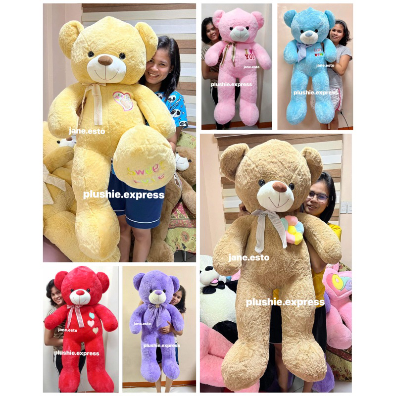 BIG Size 110cm. Teddy Bear w/Ribbon HIGH Quality Soft & Huggable ...