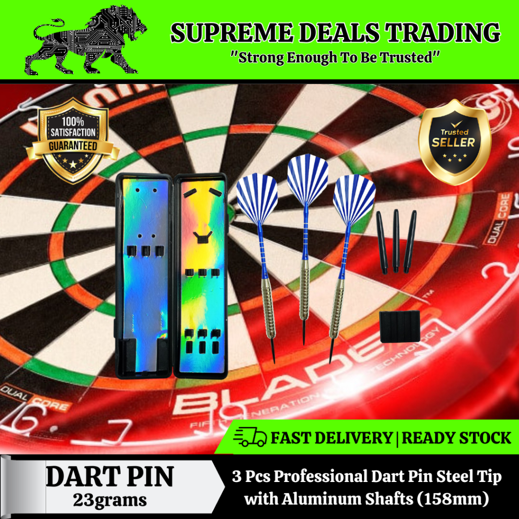 HIGH QUALITY DART PIN 23 GRAMS STEEL TIP WITH ALUMINUM SHAFTS 3PCS ...