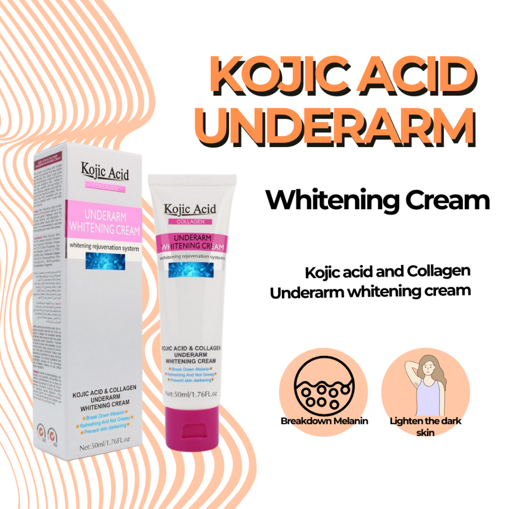 Kojic Acid Collagen Underarm Whitening Cream 50ml Armpit Whitening Body Effective Lotion Knees ...