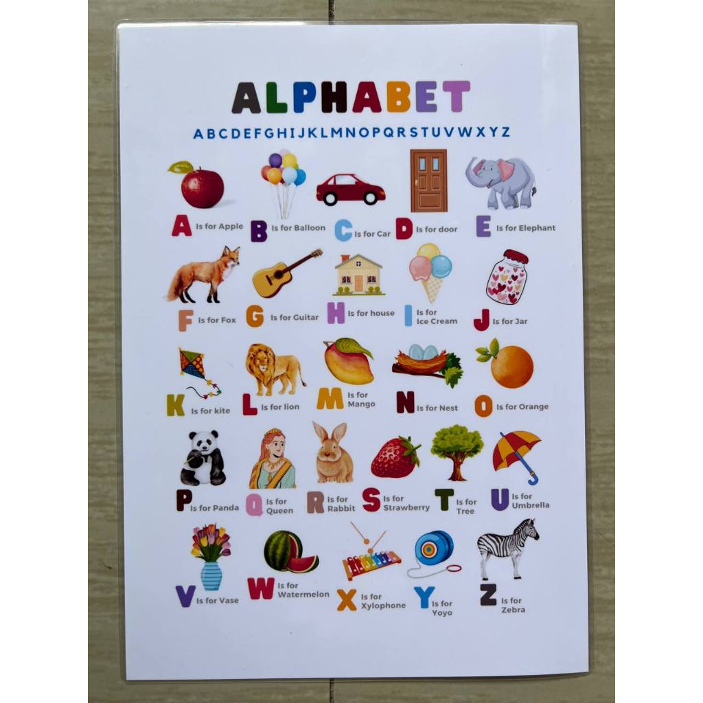 Educational learning materials for kids Laminated A4 Size Chart ...