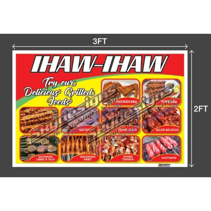 IHAW IHAW TARPAULIN PRINT FOR STORE DISPLAY 3X2FT | Shopee Philippines