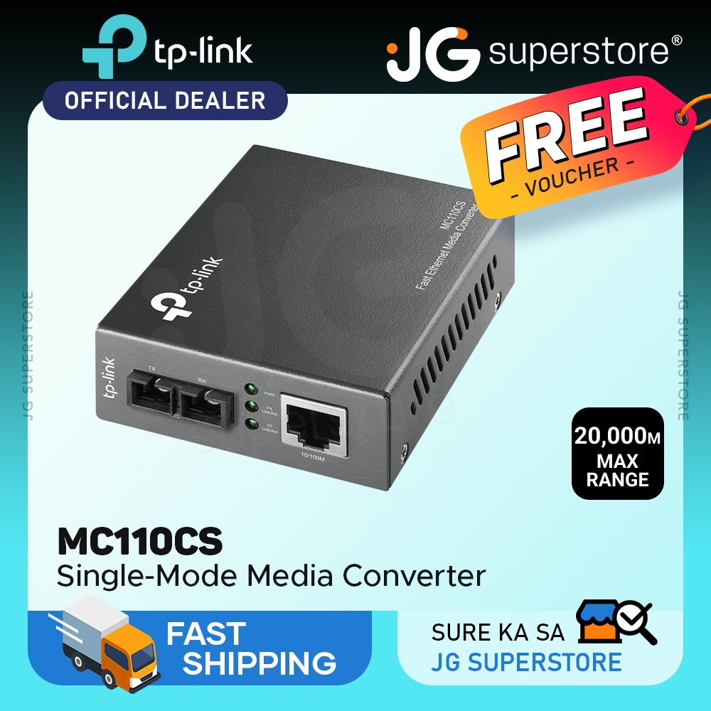 TP-Link MC110CS 10/100Mbps WDM Single-Mode Media Converter Fiber Transceiver TP LINK TPLINK ...