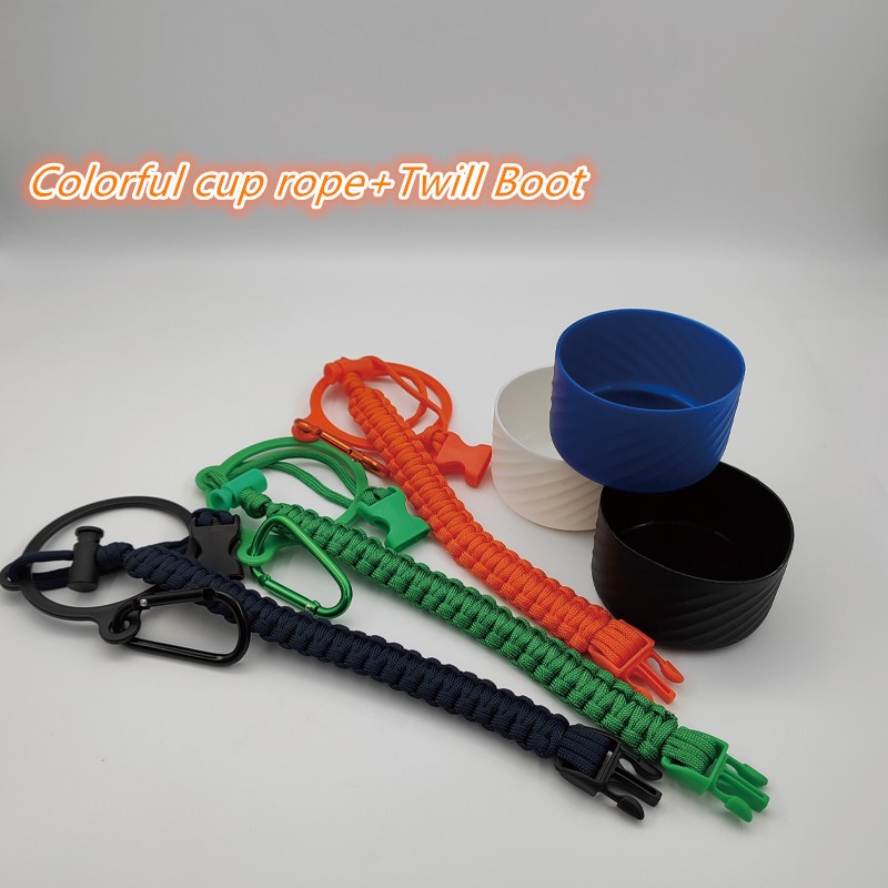High Grade Set Of Colorful Cup Rope Paracord And Twill Silicone Boot ...