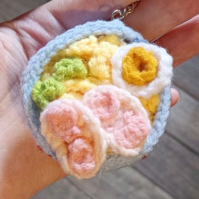 Crochet ponyo and sosuke's ramen studio ghibli keychain | Shopee ...