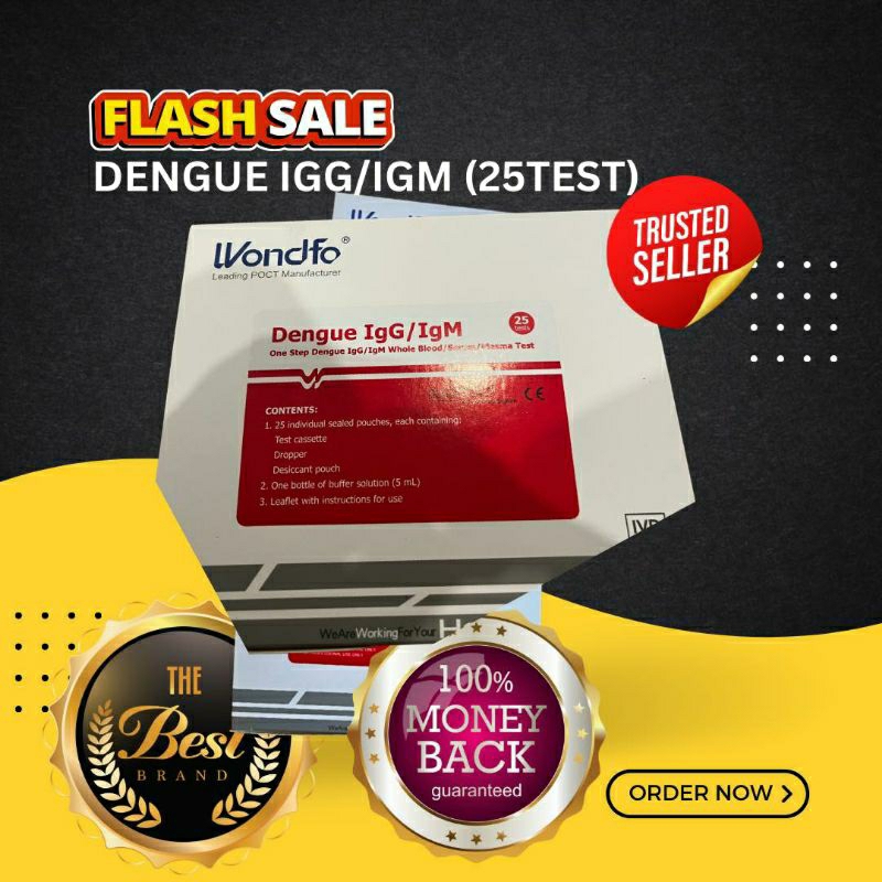 dengue duo, ns1,igg/igm one step wondfo (25test) | Shopee Philippines
