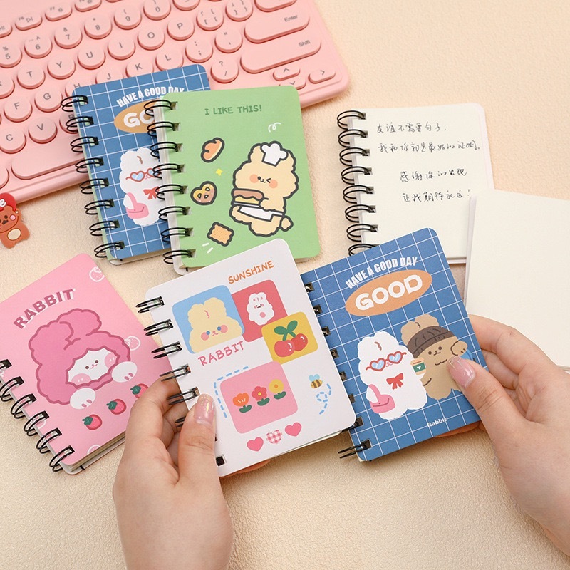 Cute Rabbit Mini A7 Coil Notebook Daily Weekly Planner Blank Paper Book ...