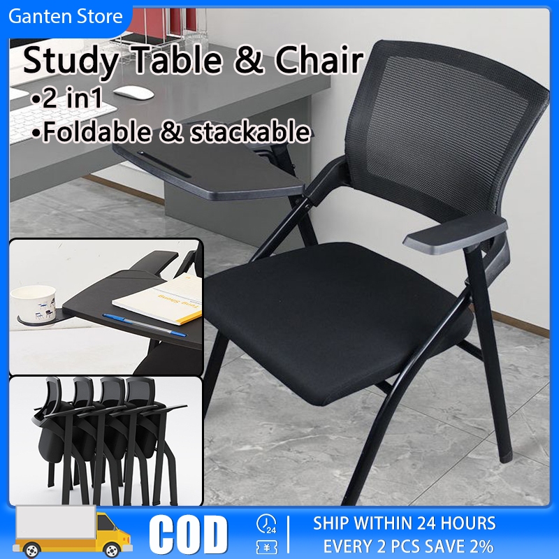 Folding Training Chair With Writing Board 2 in1 Chair Table for Meeting ...
