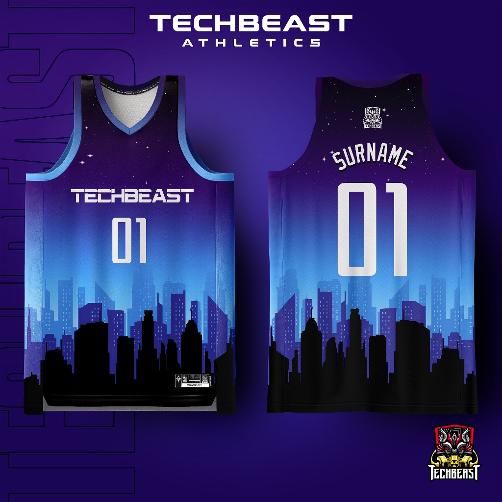 Night City Full Sublimation Basketball Jersey Techbeast ( CUSTOM NAME + NUMBER ) | Shopee ...