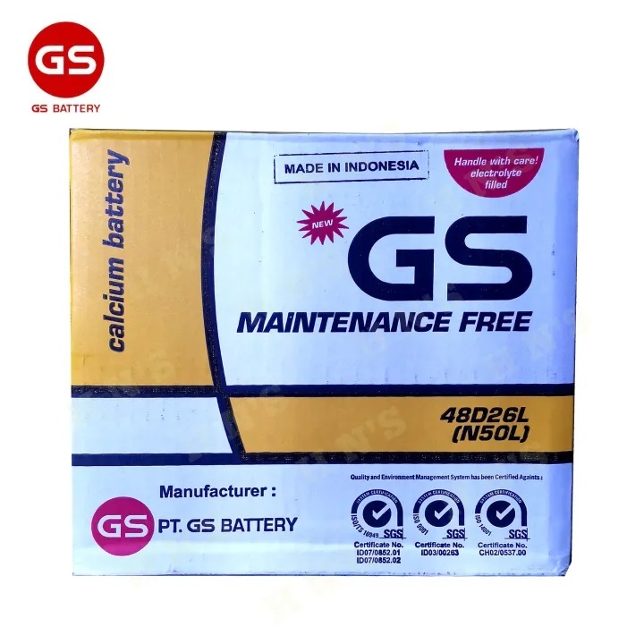 GS Premium 48D26L 2SM Maintenance Free Car Battery 15 months warranty ...