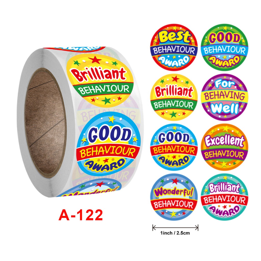 500pcs/Roll 1Inch Teacher Reward Stickers for Kids Children ...