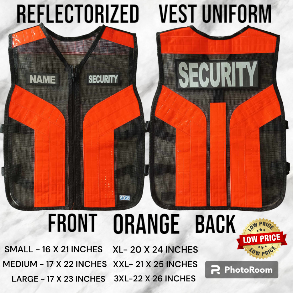 Security guard reflectorized vest uniform | Shopee Philippines