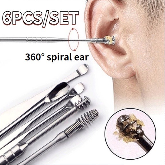 6pcs set ear wax cleaner remover earcare ears dirt cleaning tools with ...