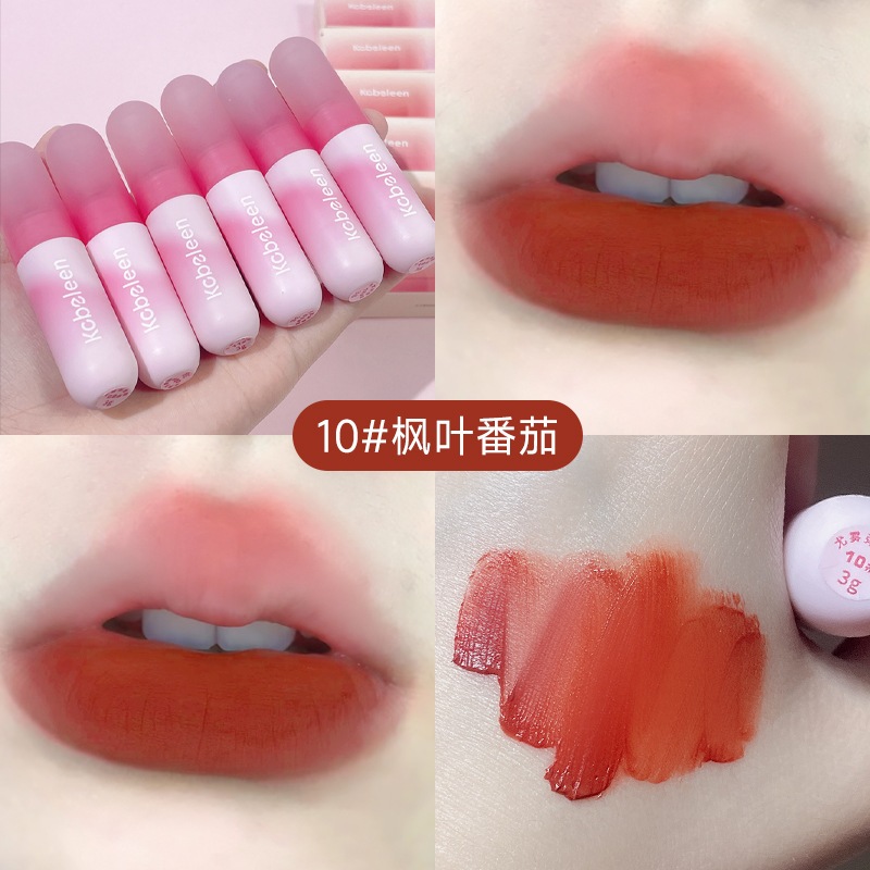 KOBELEEN Small Paintball Lip Glaze Velvet Matte Lip Mud Longlasting ...