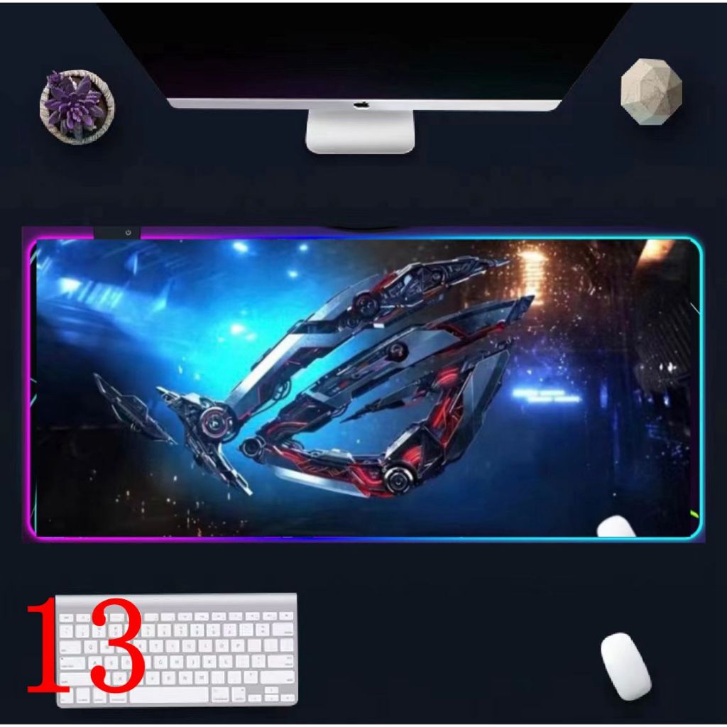 【XMT】RGB Colorful LED Lighting Gaming Mouse Pad Keypad Mat For PC ...