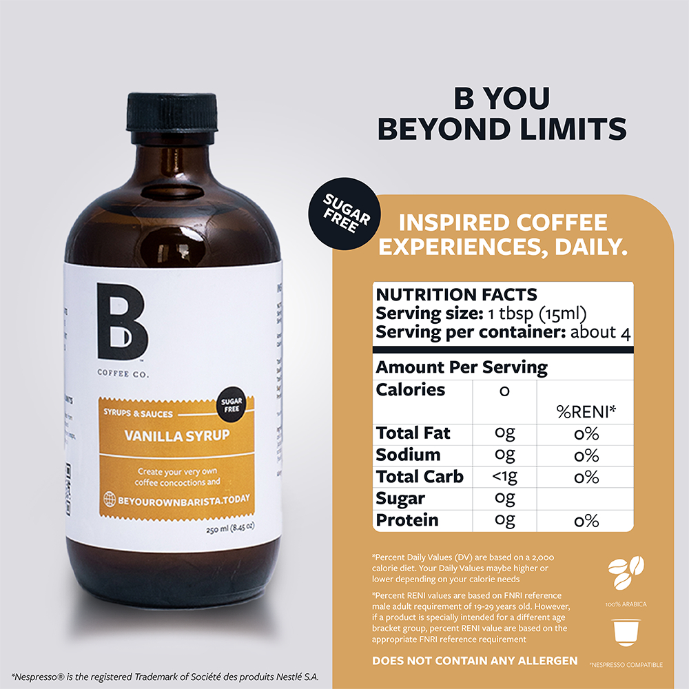 B Coffee Co. Sugarfree Vanilla Syrup 250ml | Shopee Philippines