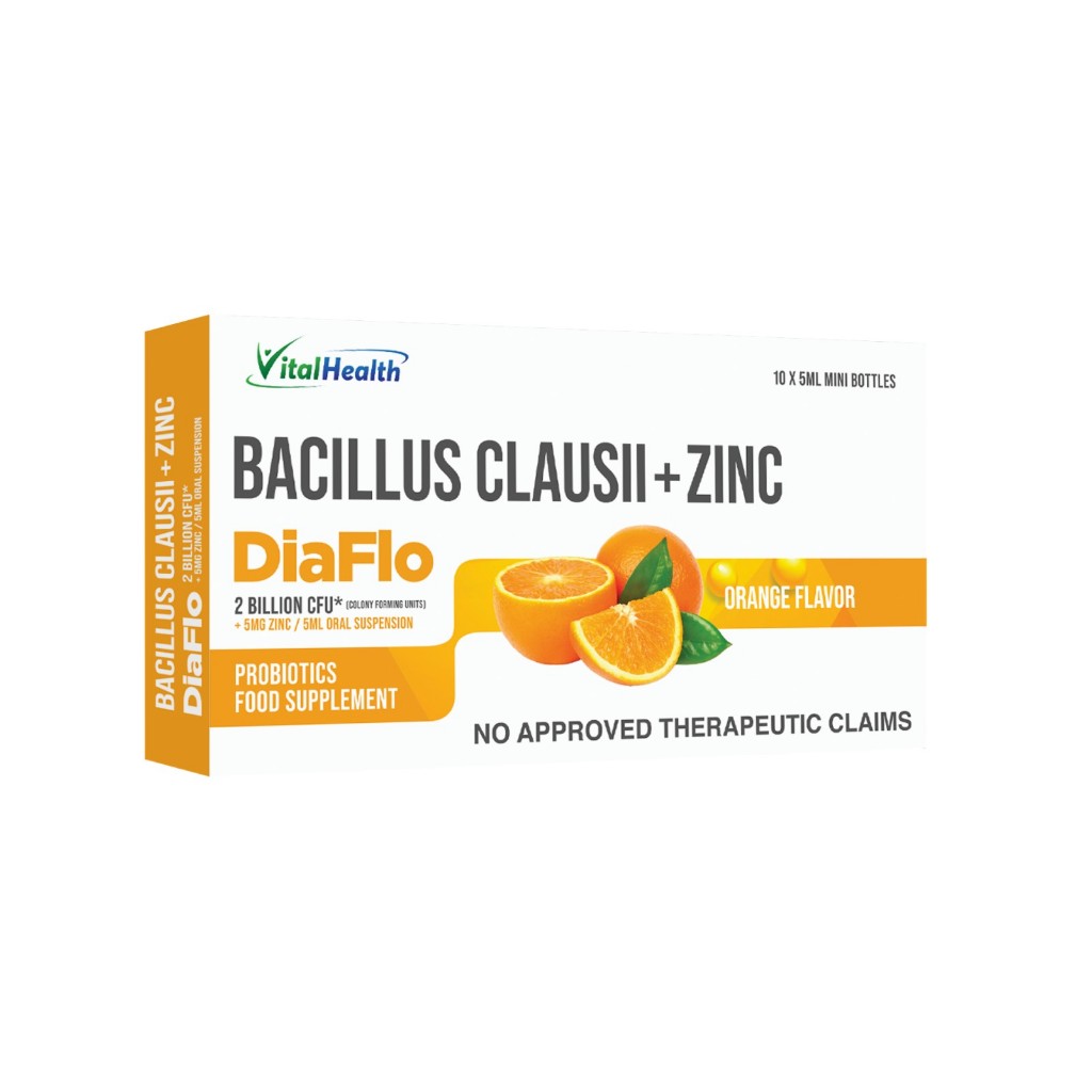 [Box of 10 mini bottles] DiaFlo (Bacillus Clausii + Zinc) Food ...