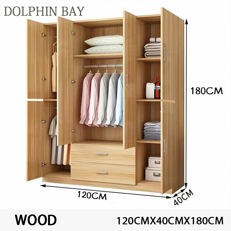 (COD)Wooden wardrobe, family bedroom, simple assembly, large cabinet ...