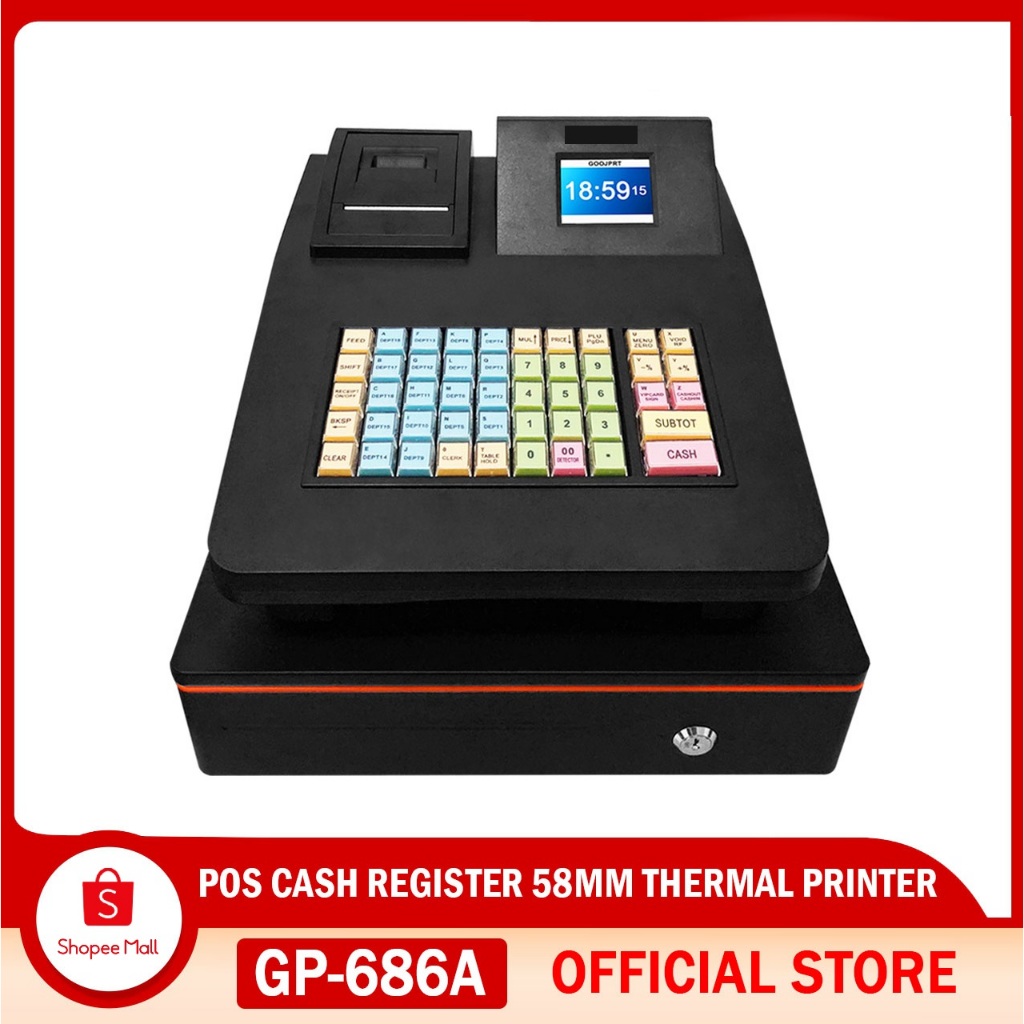 GP-686A POS System Electronic Cash Register with Thermal Printer & Cash ...