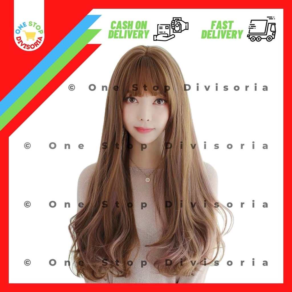 COD Mall quality[70CM] Long Wig With Bangs | Straight / Curly | Class A ...
