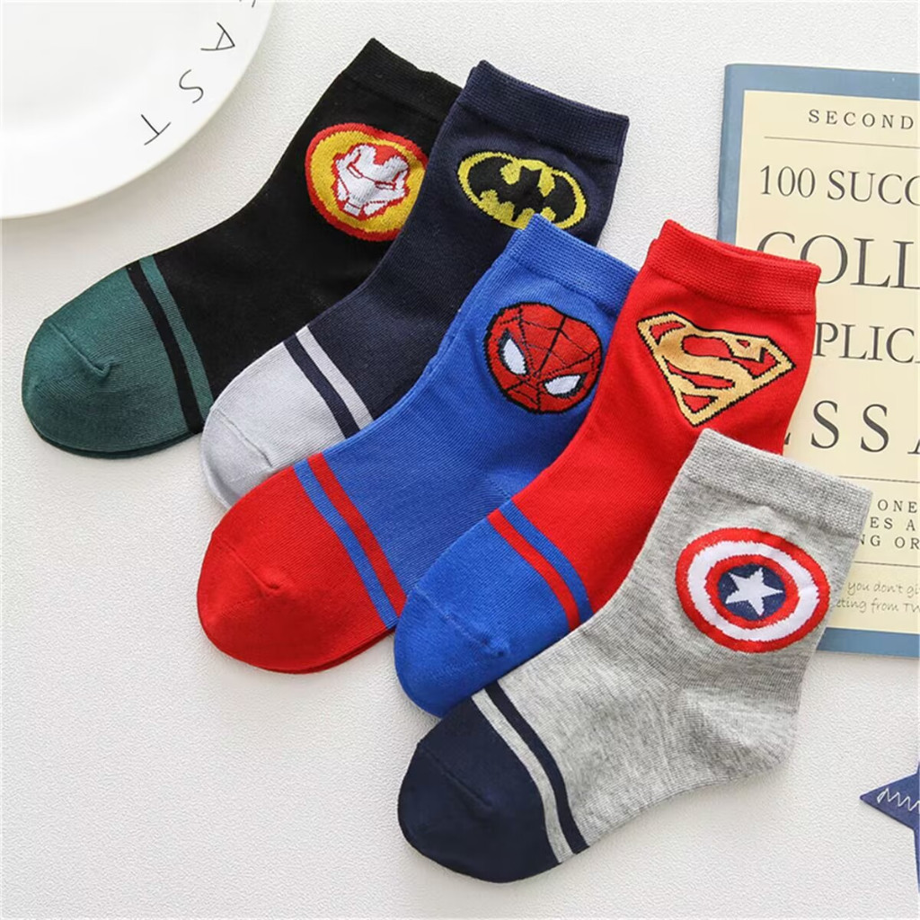 5 pairs of kids/girl's socks assorted design for children's | Shopee ...