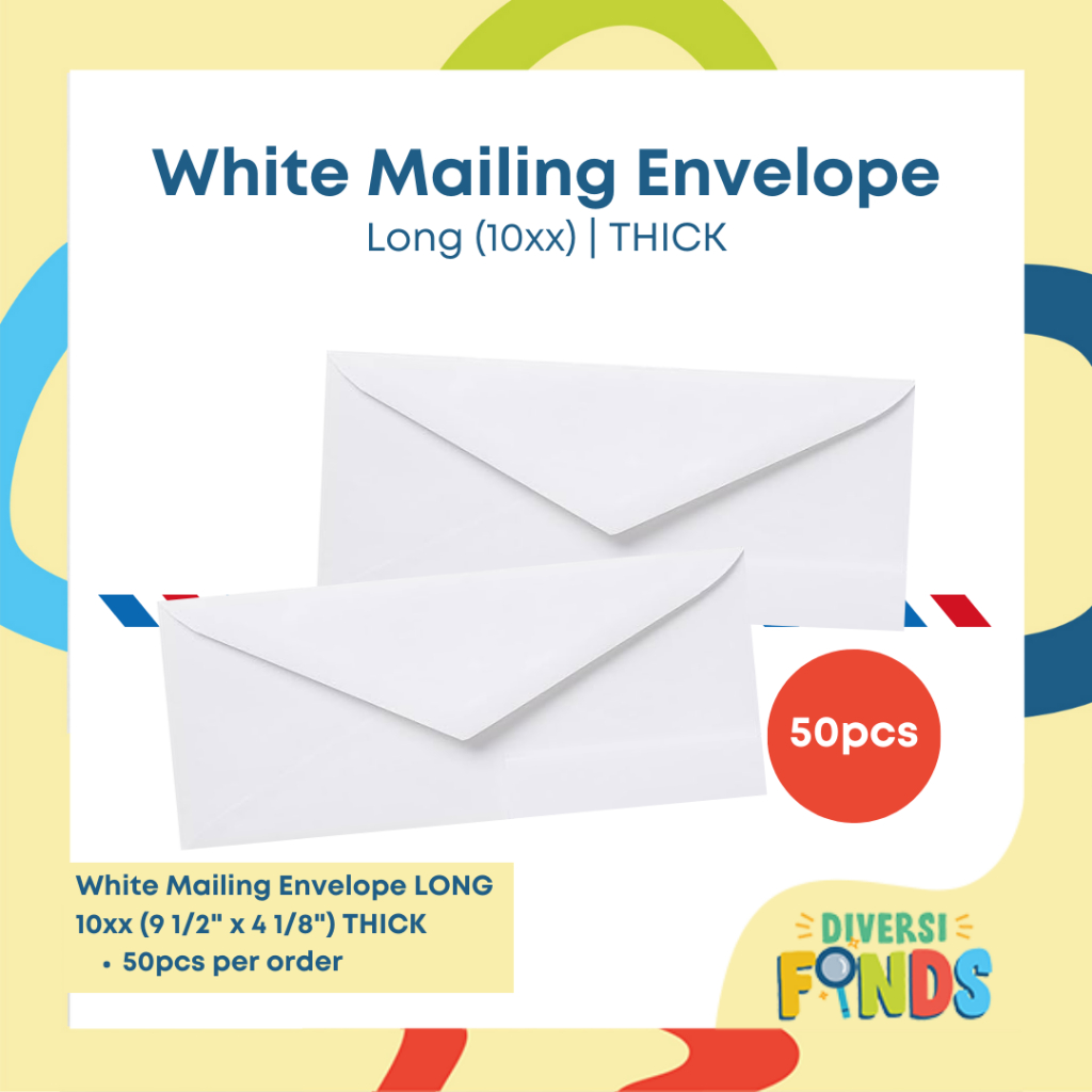 White Mailing Envelope Short (6 3/4X) and Long (10XX) - 50's per order ...