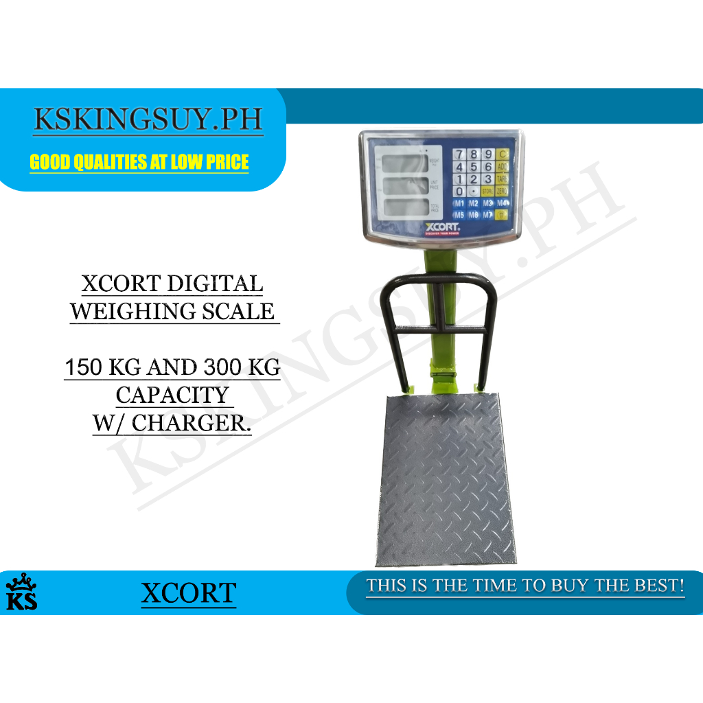 XCORT DIGITAL WEIGHING SCALE 150 KG AND 300 KG CAPACITY W/ CHARGER ...