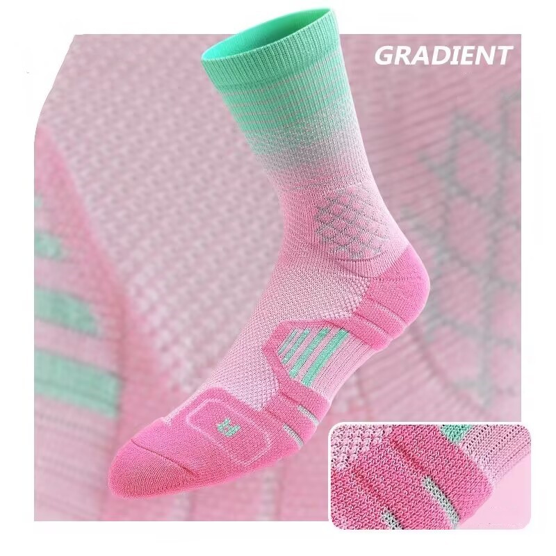 Gradient Basketball Socks High Cut Towel Bottom Sports Socks Elite ...
