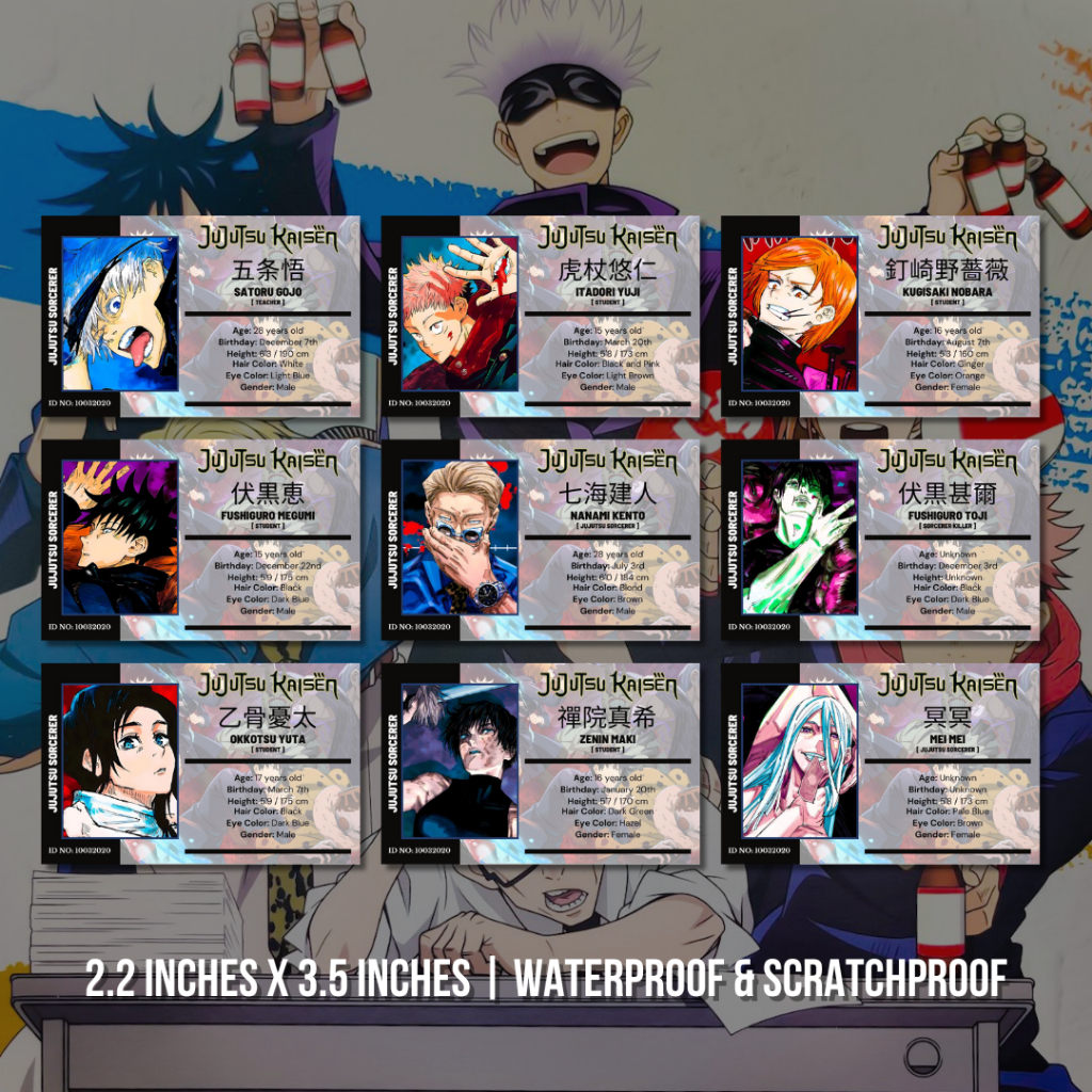 Jujutsu Kaisen Anime ID Cards Profile Cards #3 (Waterproof and ...