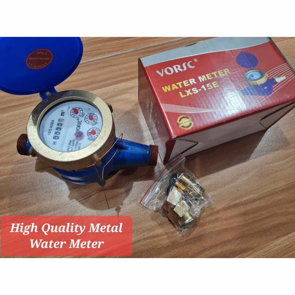 Vorsc Original Water Meter Heavy Duty with Coupling Metal Watermeter ...