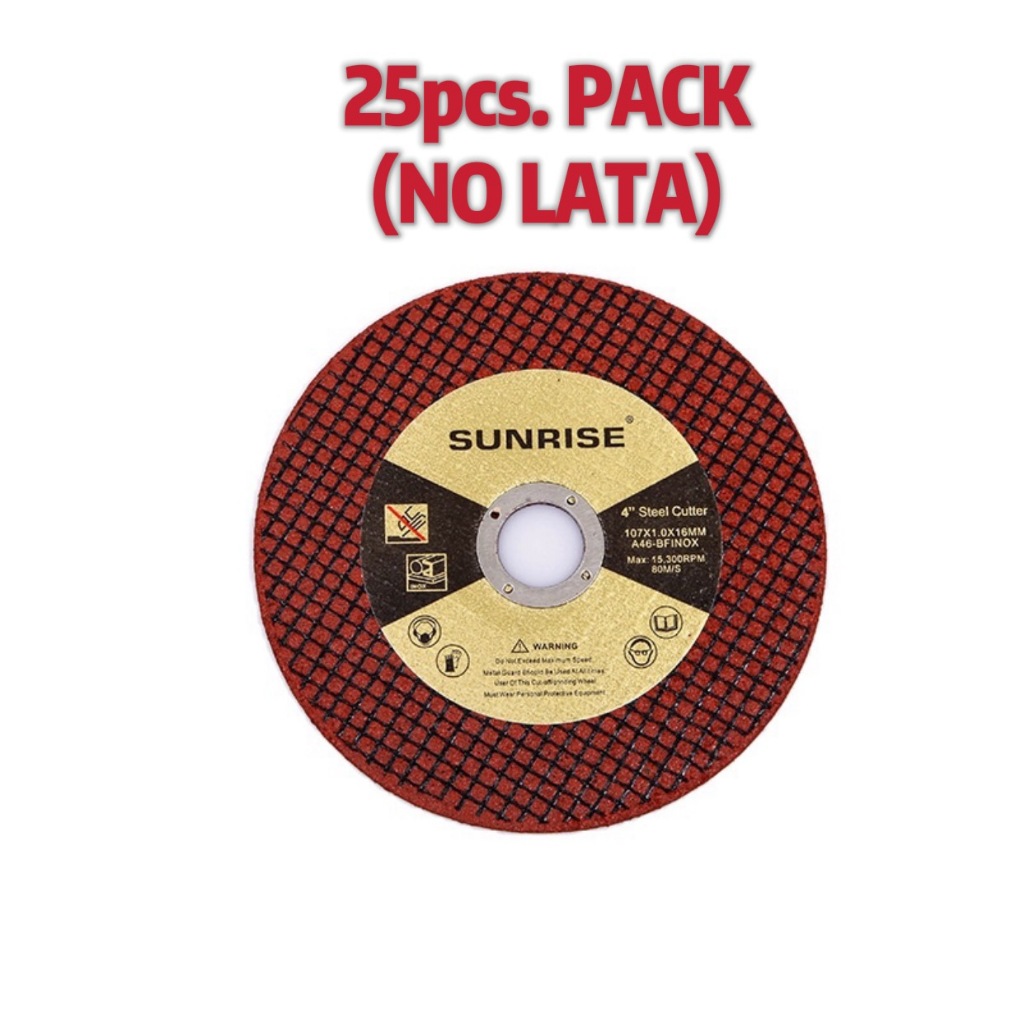 Sunrise Cutting Disc 4" Inch. For Metal /Stainless Steel (25pcs ...