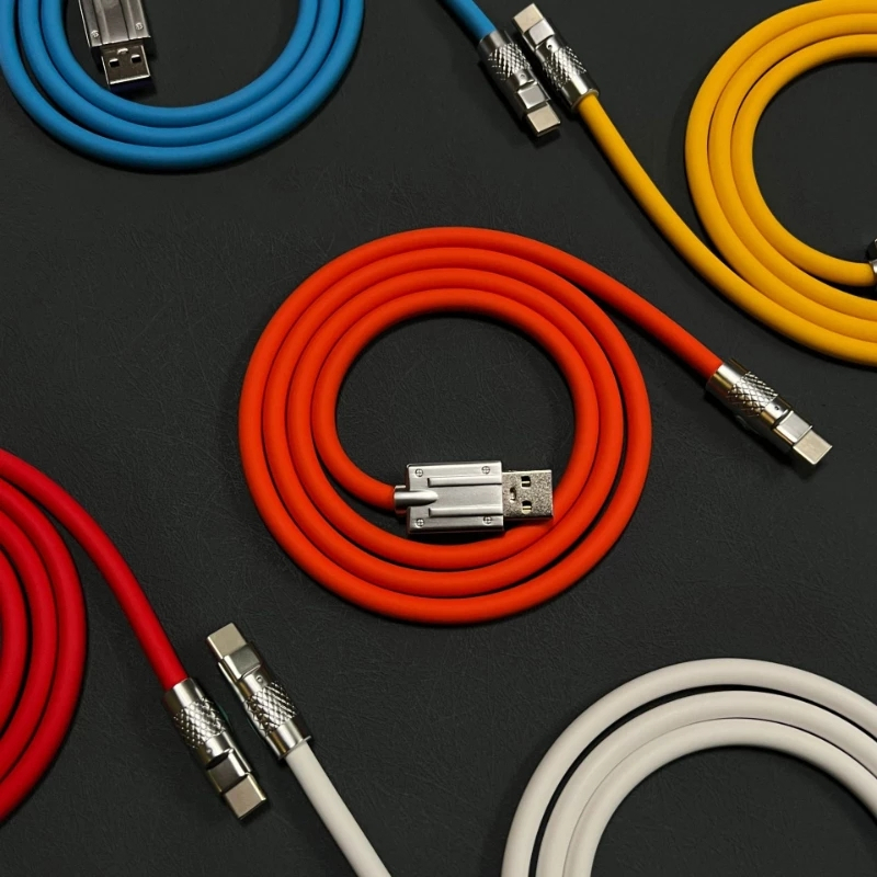【COD】120W Original USB Liquid Silicone Cable Metal 6A Type C Fast ...