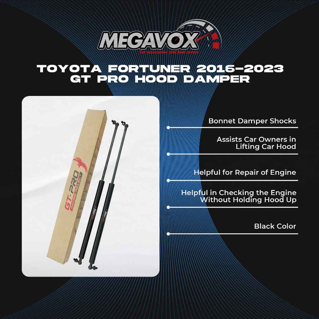 Toyota Fortuner 2016-2023 GT Pro Hood Damper | Shopee Philippines