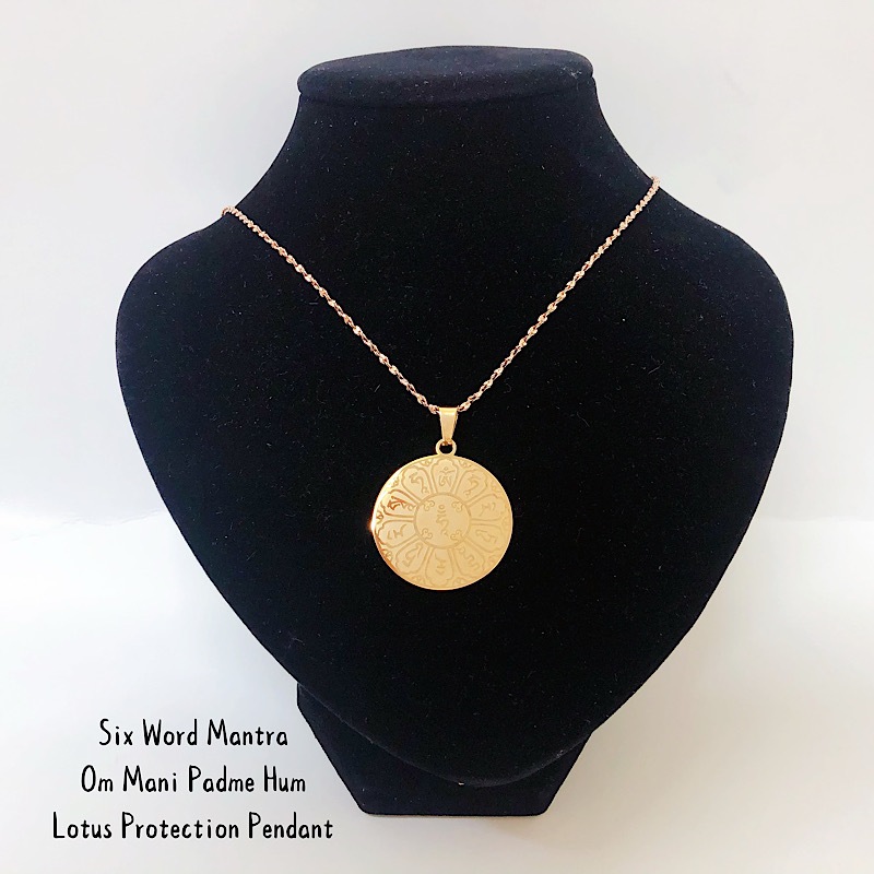 Fengshui Six Word Mantra Om Mani Padme Hum Lotus Protection Pendant ...