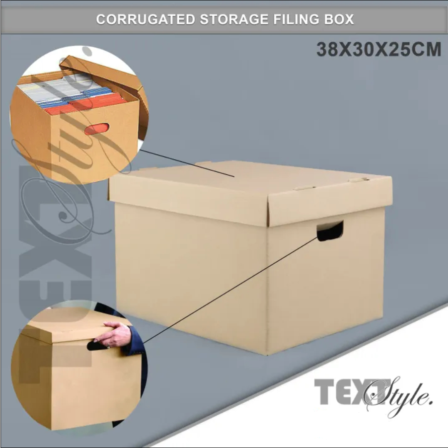 Textstyle Corrugated Filing Box Storage Container Office Filing Box ...