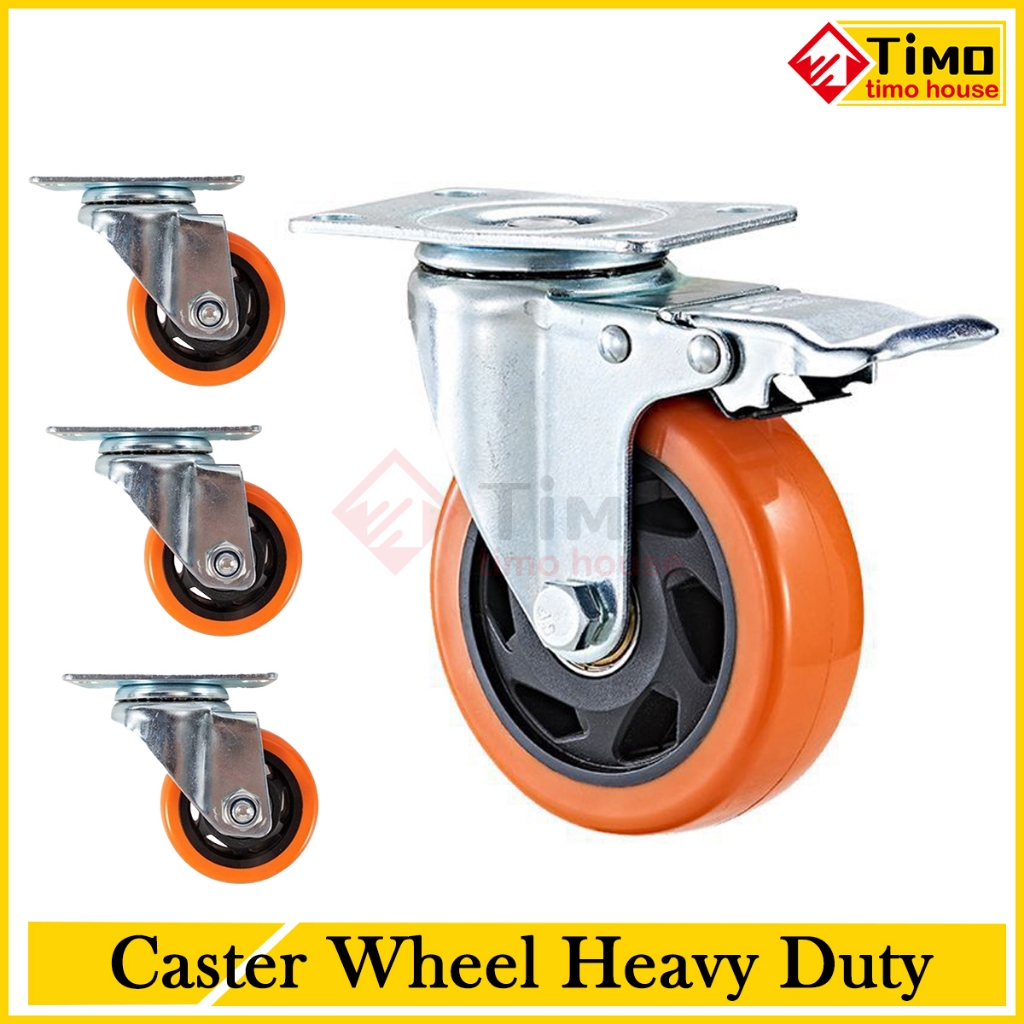 Caster Wheel Heavy Duty Trolley Wheel Swivel Lock Caster Push Cart ...