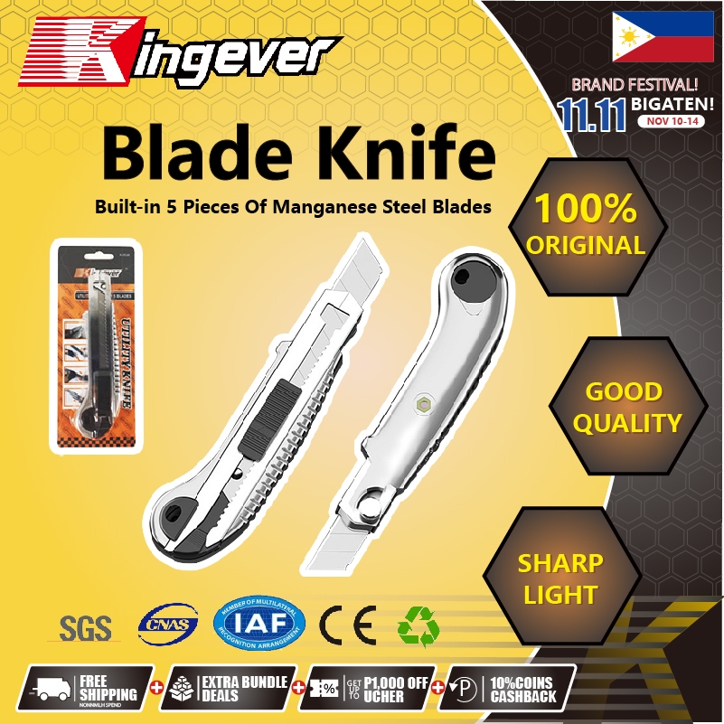 Kingever thickened heavy duty utility knife all steel blade 18MM ...
