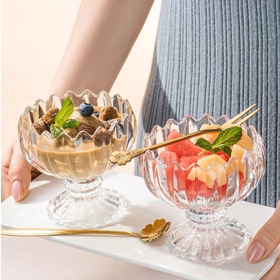 LG BQL026 Delisoga Engraved transparent ice cream glass cup dessert ...