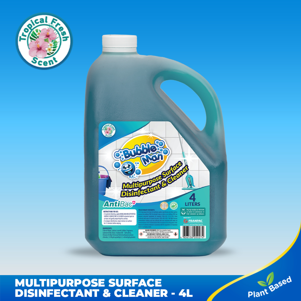 Bubble Man Multipurpose Surface Disinfectant & Cleaner 4L | Shopee ...
