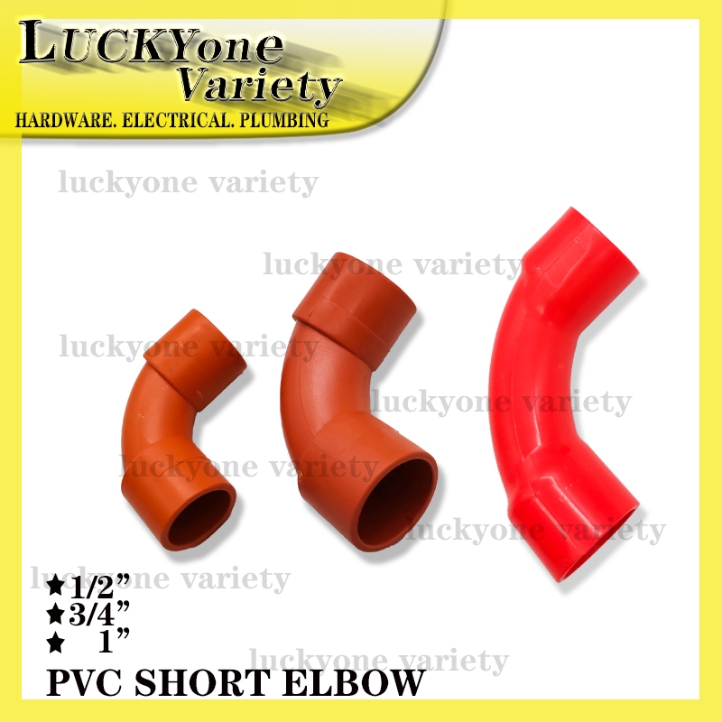PVC MINI/SHORT ELBOW ELECTRICAL PIPE FITTINGS (ORANGE) 1/2" , 3/4" , 1 ...
