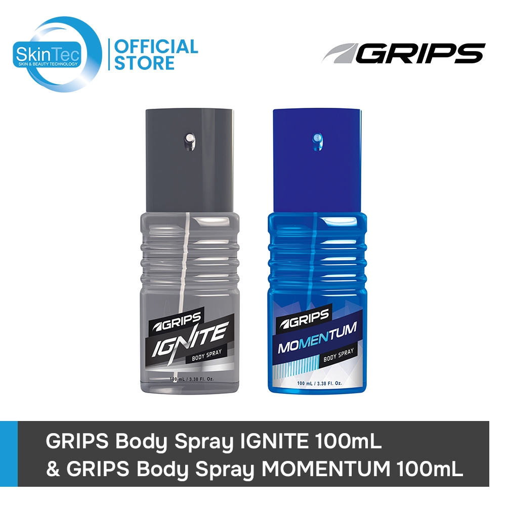 Grips Ignite Body Spray 100ml + Grips Momentum Body Spray 100ml ...